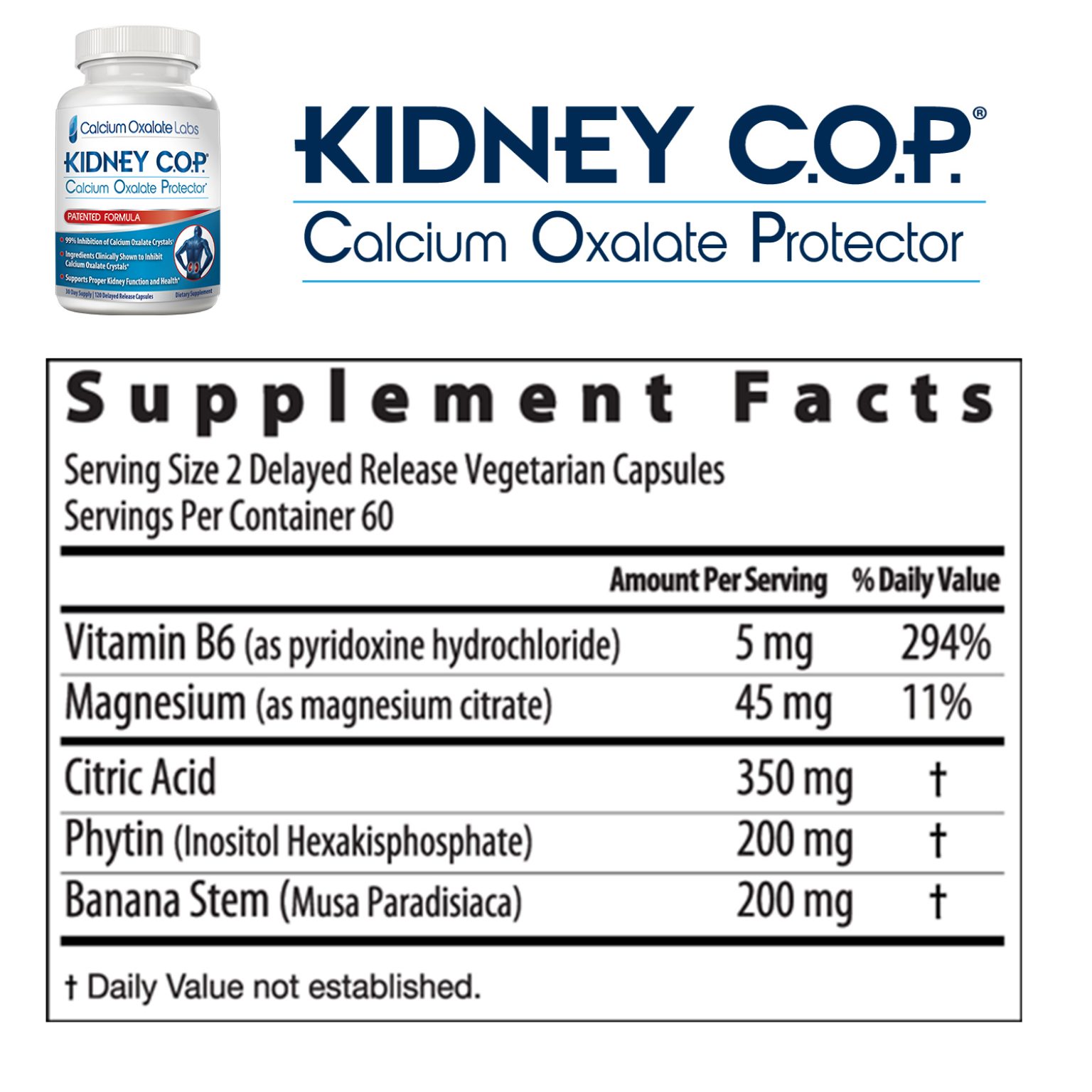 Kidney Supplement Helps Stop Calcium Oxalate Stones | Kidney C.O.P.®