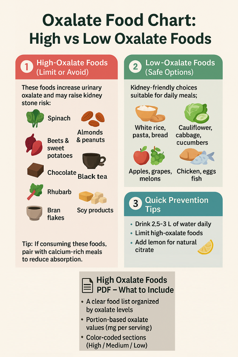Kidney Stone Diet: High & Low Oxalate Foods Guide - kidneycop